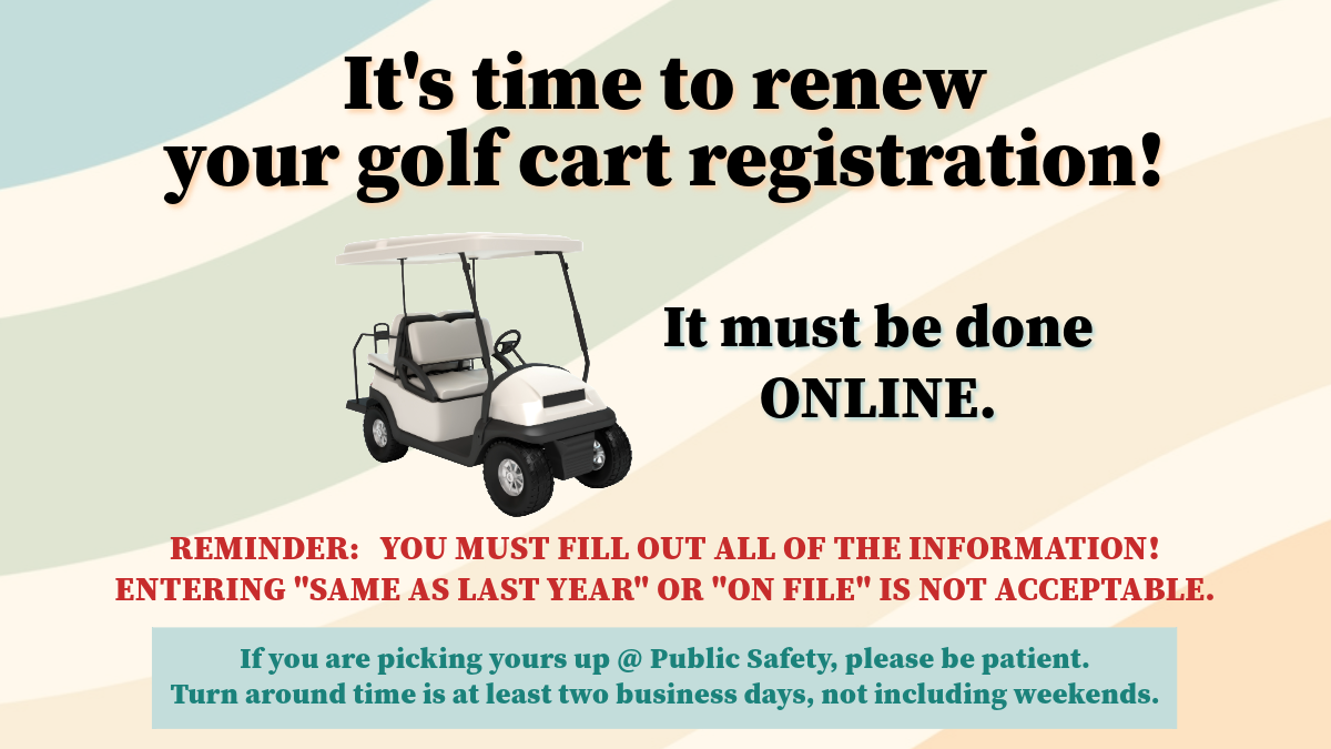 Golf Cart/Electric Vehicle Registration - Village of Bald Head Island